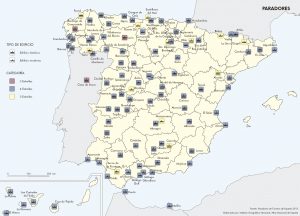 ⓿ Mapa Paradores Nacionales en España